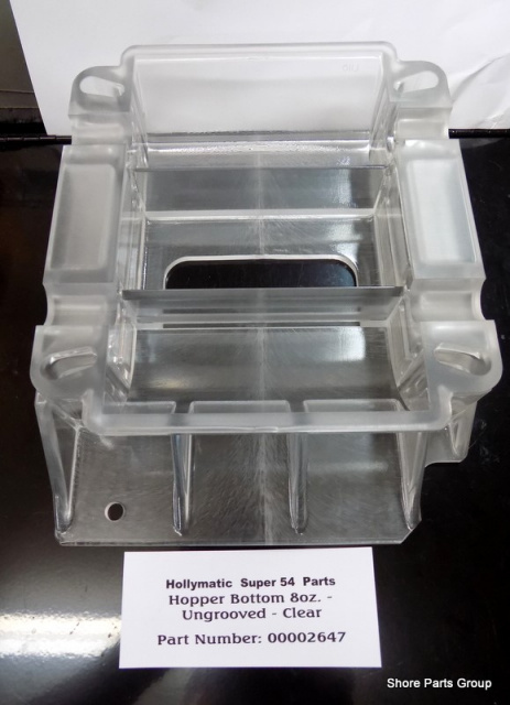 Hollymatic Super 54 Clear 8oz Ungrooved Hopper Bottom 2647